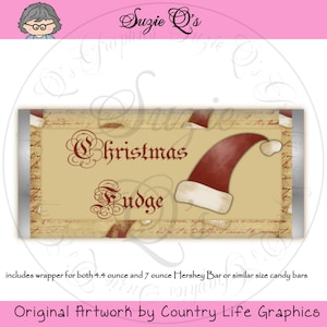 Christmas Fudge Candy Bar Wrappers (set 1) in 2 Sizes - Digital ...