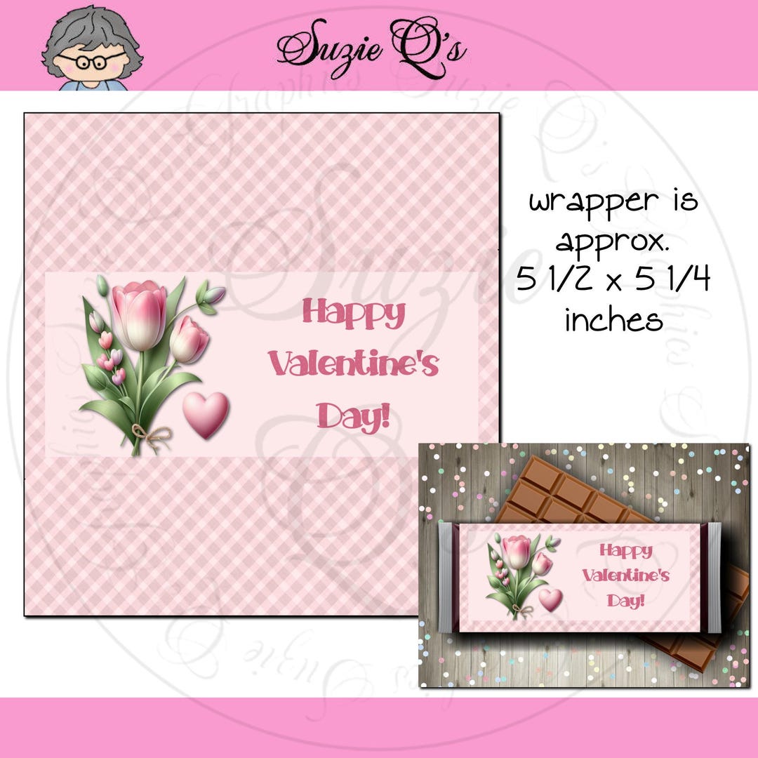 Valentine's Day Candy Bar Wrapper - Digital Printable - Immediate ...