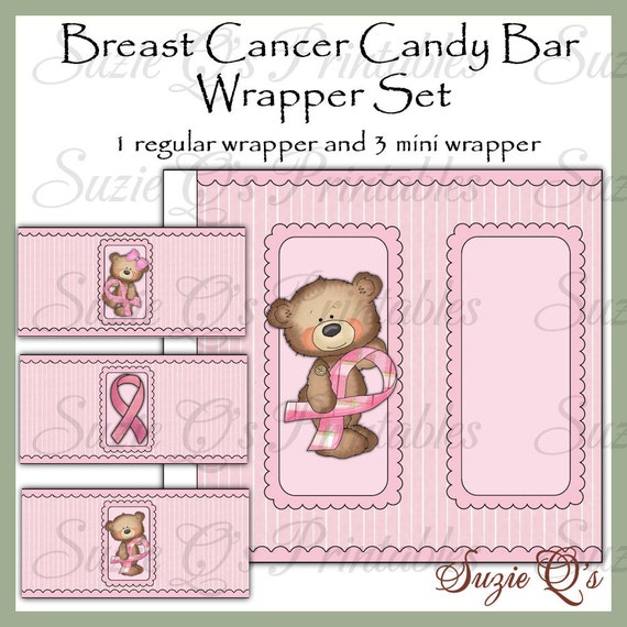Breast Cancer Awareness Candy Bar Wrappers Digital Printable | Etsy