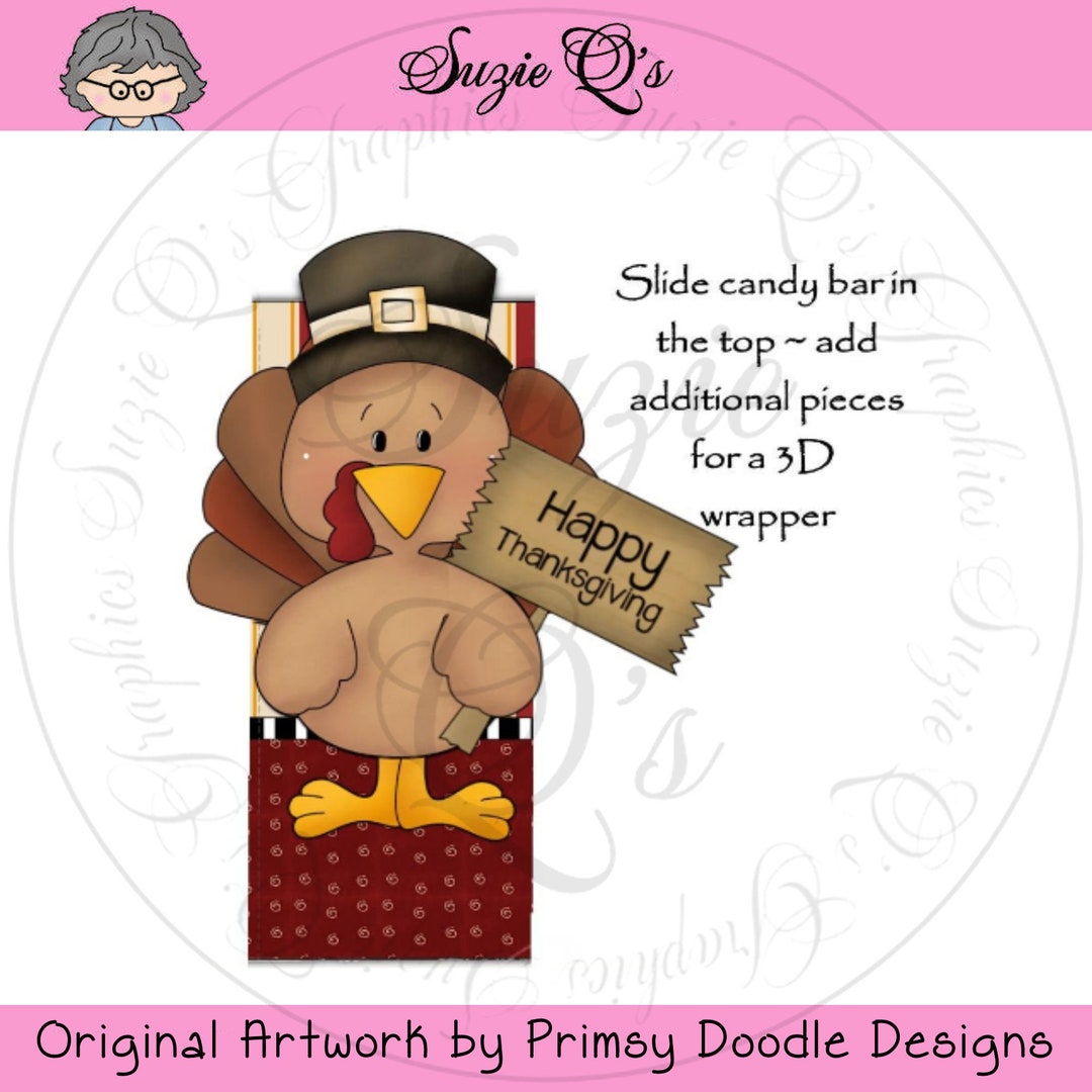 Turkey 3D Candy Bar Sleeve - Digital Printable - Immediate Download - Etsy