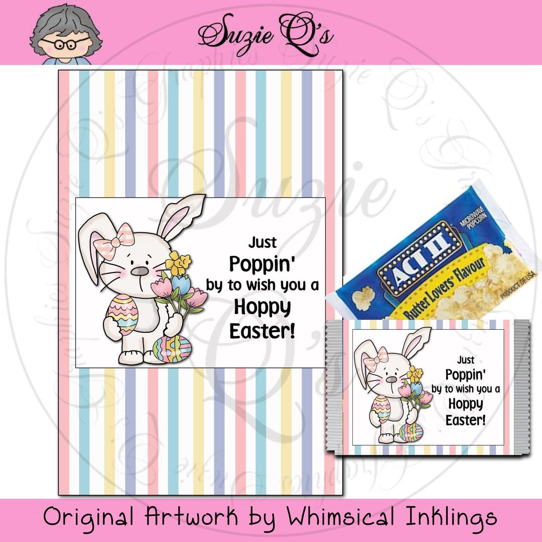Easter Popcorn Wrapper for Microwave Popcorn - Digital Printable ...