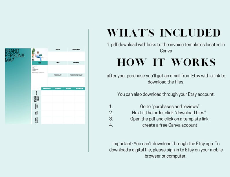 Brand Persona Map Template - Editable and Detailed - Etsy