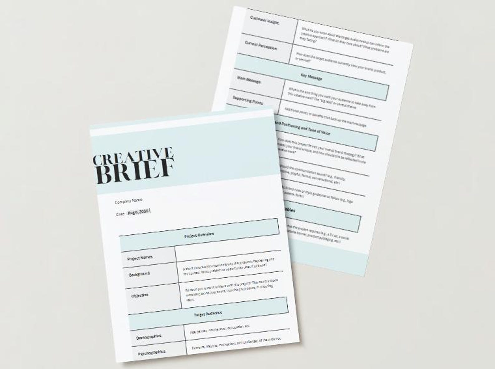 Creative Brief Template - Professional & Comprehensive - Etsy