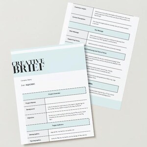 Creative Brief Template - Professional & Comprehensive - Etsy