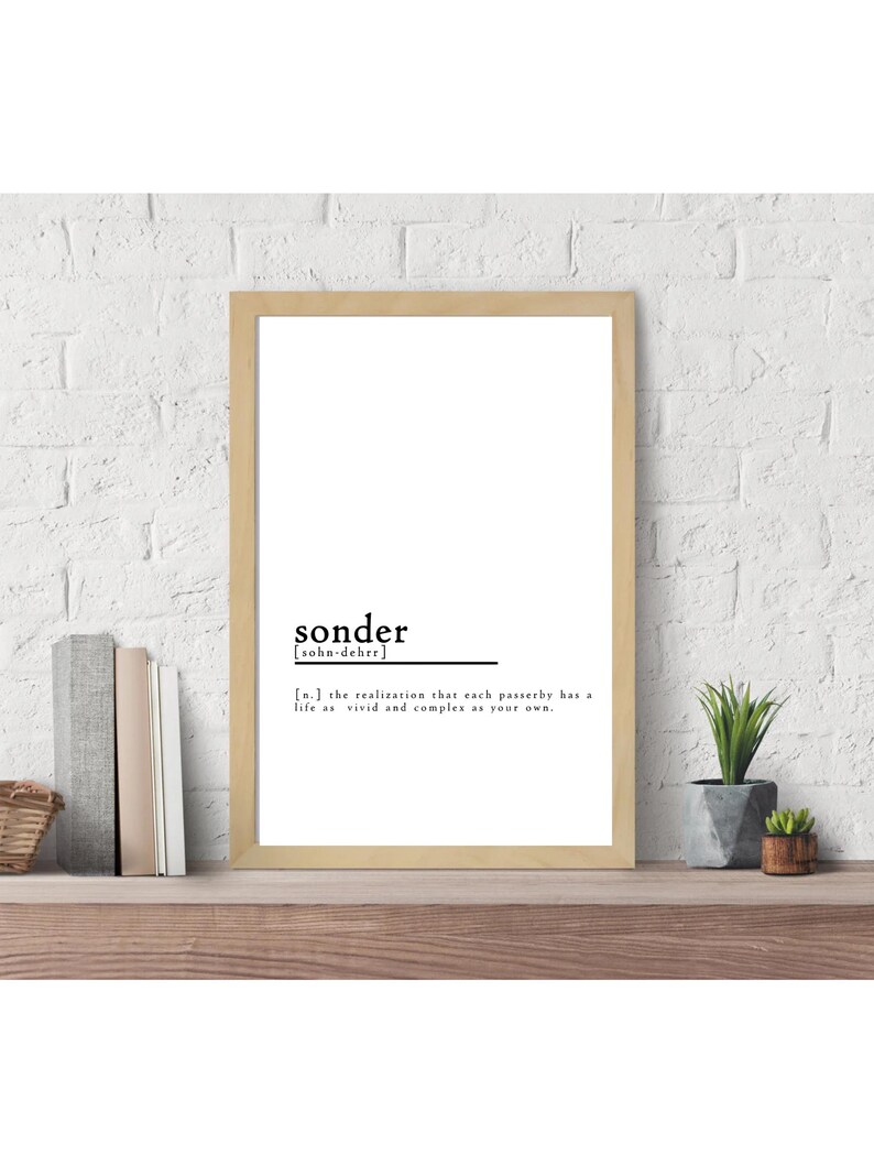 Sonder Definition, Poster Print, Inspirational Wall Art, Classroom ...