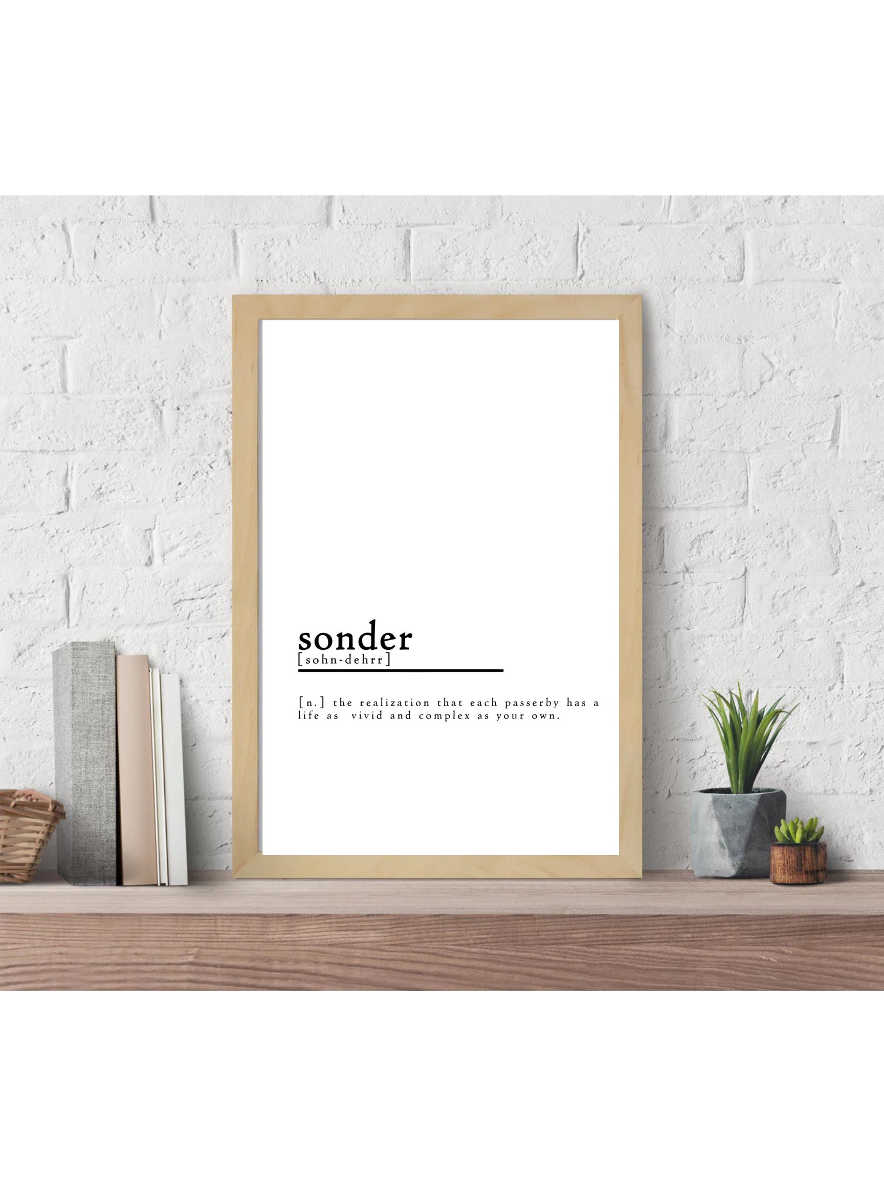 Sonder Definition, Poster Print, Inspirational Wall Art, Classroom ...