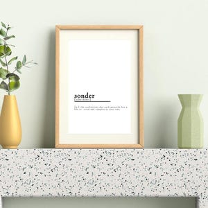 Sonder Definition, Poster Print, Inspirational Wall Art, Classroom ...
