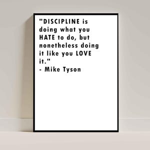 Mike Tyson Discipline Quote Digital Poster Print Gym Decor Motivational ...