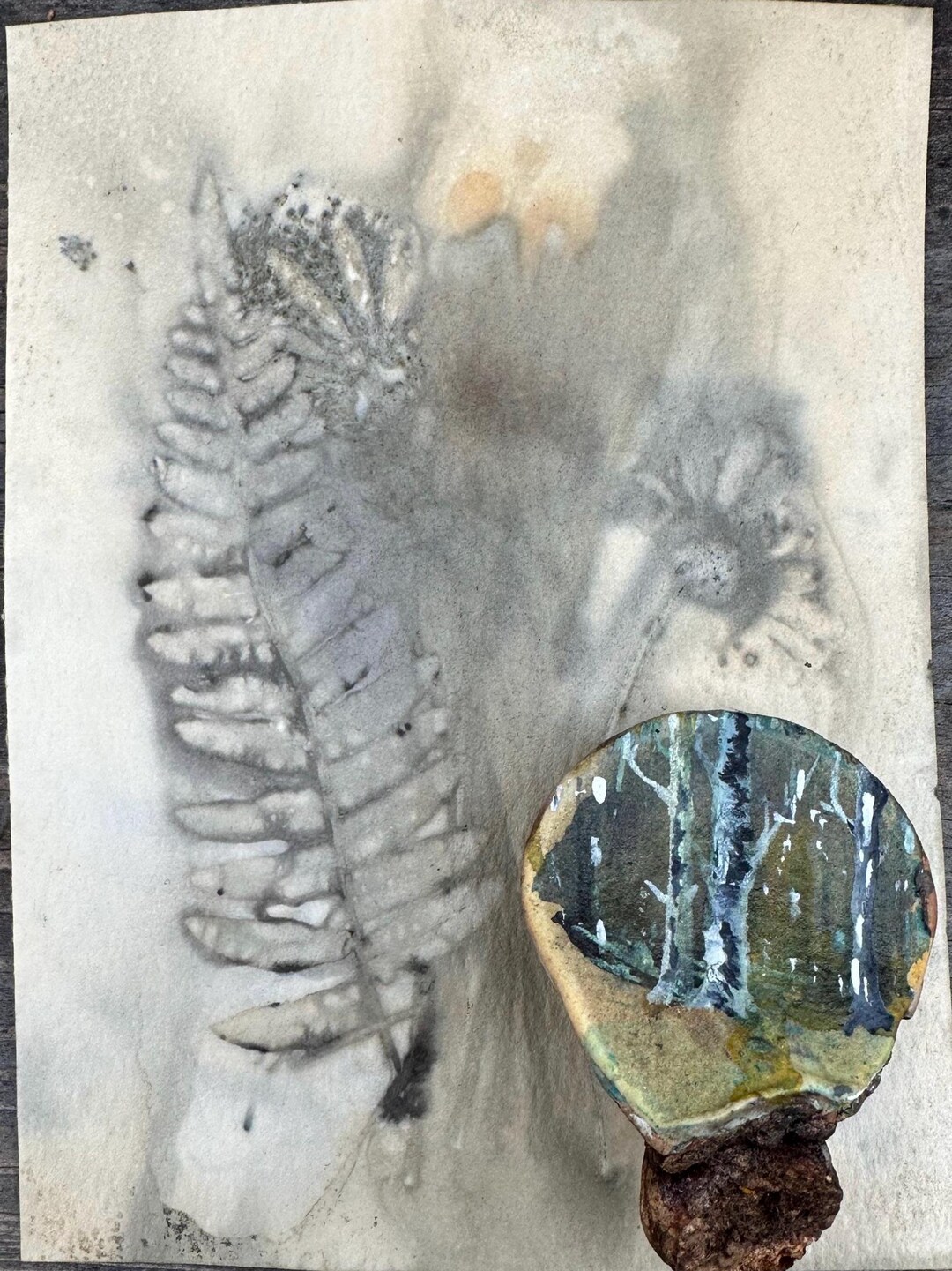 Artist Conk Art Mini Eco Print Gift Set Mushroom Forest Tree Watercolor ...