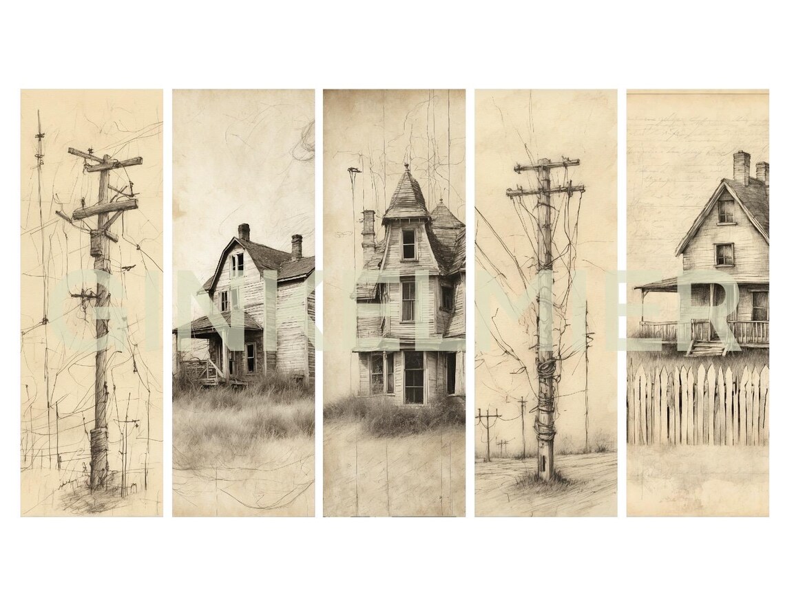 Printable Bookmarks, Instant Download, Digital, Collage, Mixed Media ...