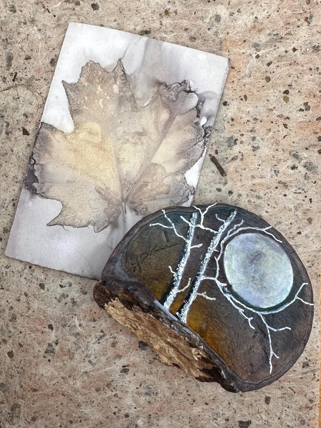 Artist Conk Art Eco Print Gift Set Mushroom Forest Tree Moon Watercolor ...