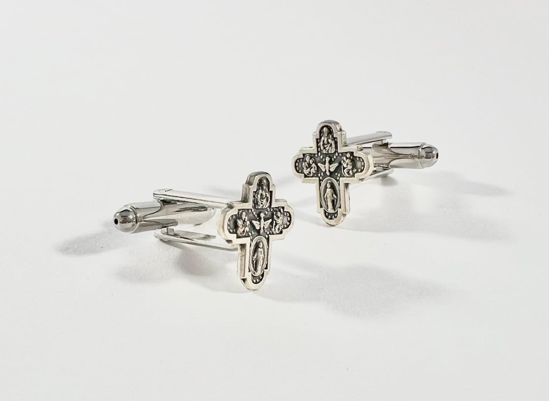 St Benedict Cufflinks, Catholic Tie Bar, Catholic Man Gift, Religious ...