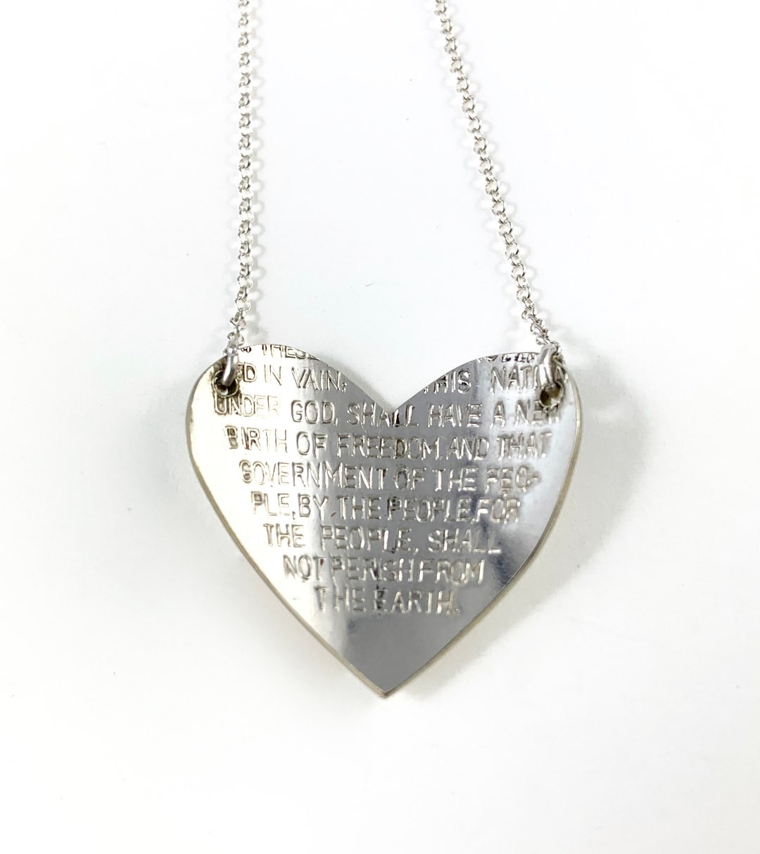 Abraham Lincoln Necklace, Lincoln Souvenir, Gettysburg Address, Spoon ...