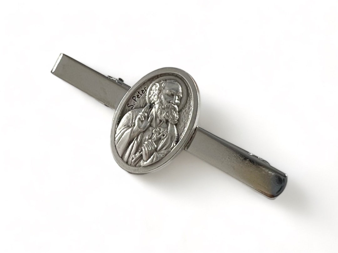 St Peter Tie Bar, St Peter Tie Clip, Religious Tie Bar, Catholic Man ...
