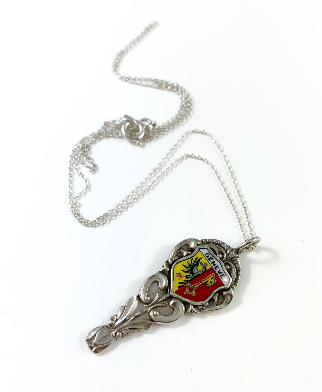 Geneva Necklace, Geneva Jewelry, Geneva Charm, Switzerland Necklace ...
