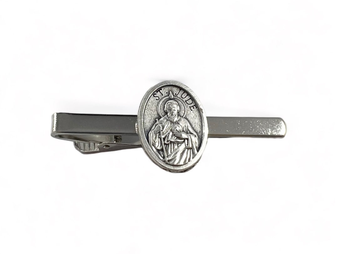 St Jude Tie Bar, St Jude Tie Clip, Religious Tie Bar, Catholic Man Gift ...