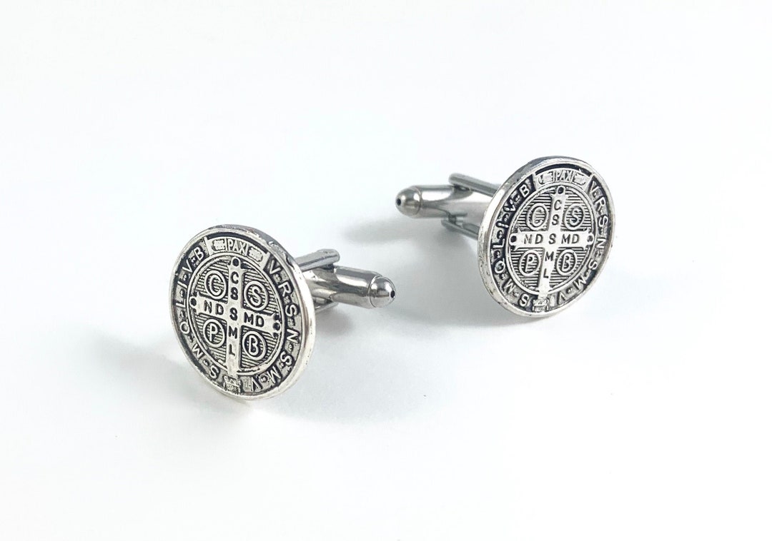 St Benedict Cufflinks, St Benedict Tie Clip, St Benedict Groom, St ...