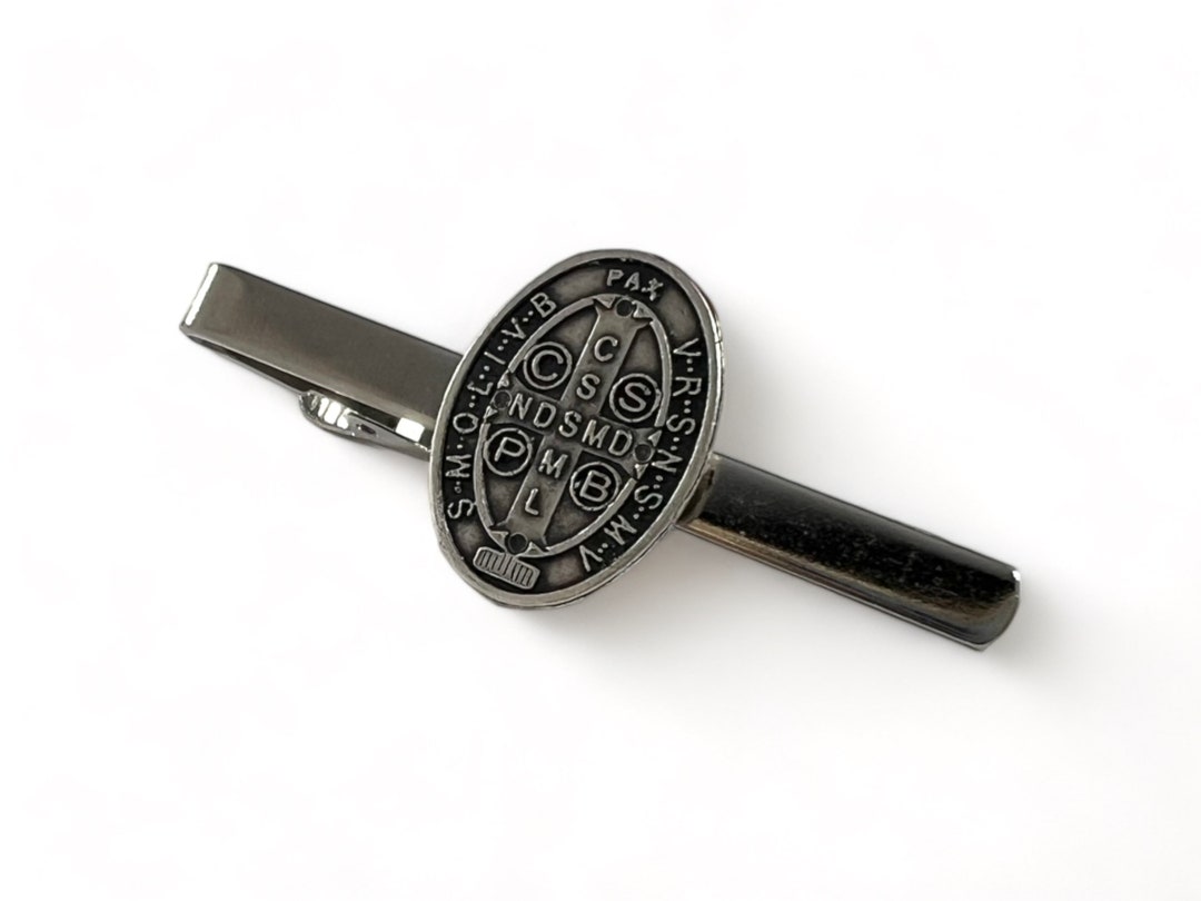 St Benedict Tie Bar, St Benedict Tie Clip, Religious Tie Bar, Catholic ...
