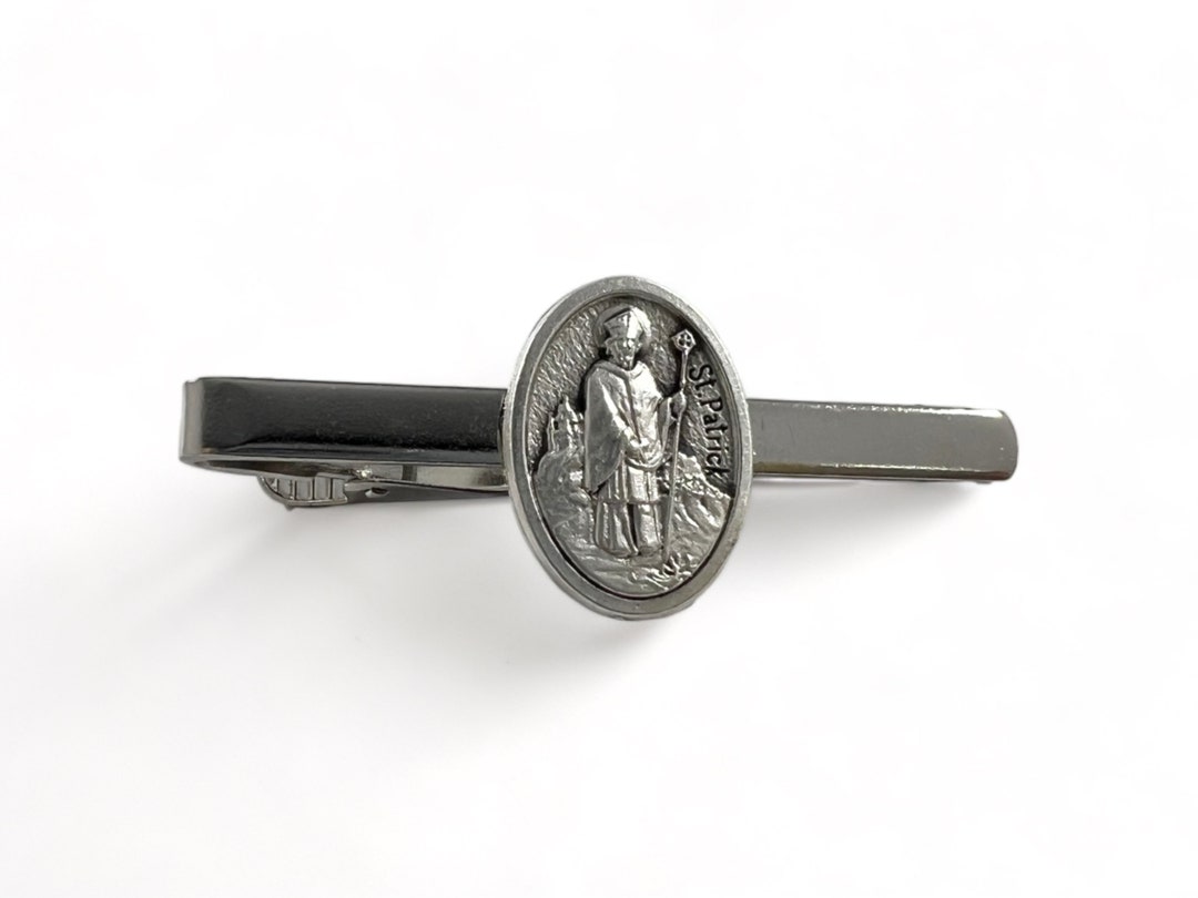 St Patrick Tie Bar, St Patrick Tie Clip, Religious Tie Bar, Catholic ...