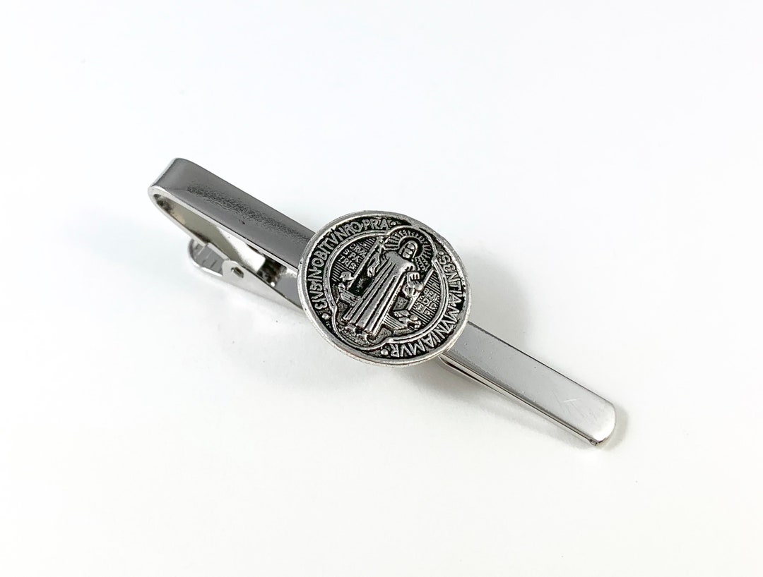 St Benedict Medal Tie Bar, St Benedict Medal Tie Clip, Religious Tie ...