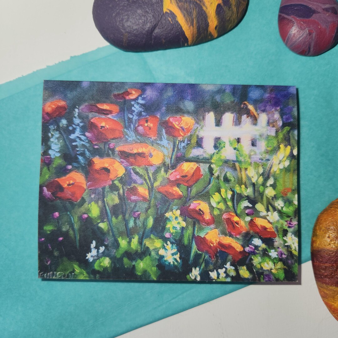 Poppy Garden Note Cards Thank You Cards - Blank Inside - Cards Are All ...
