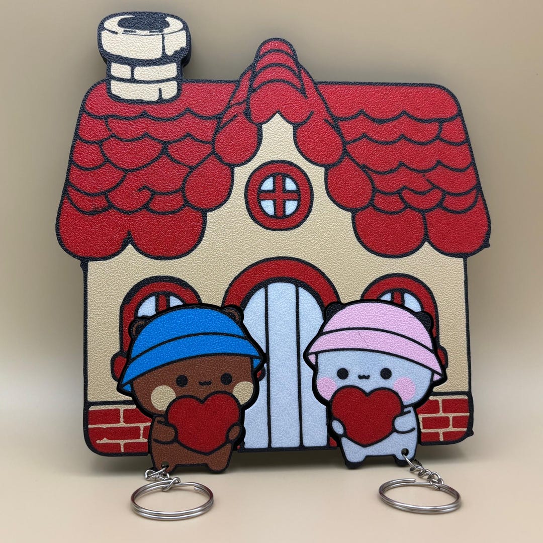 Keychain of Bubu and Dudu With a House-shaped Keyholder Gift for ...