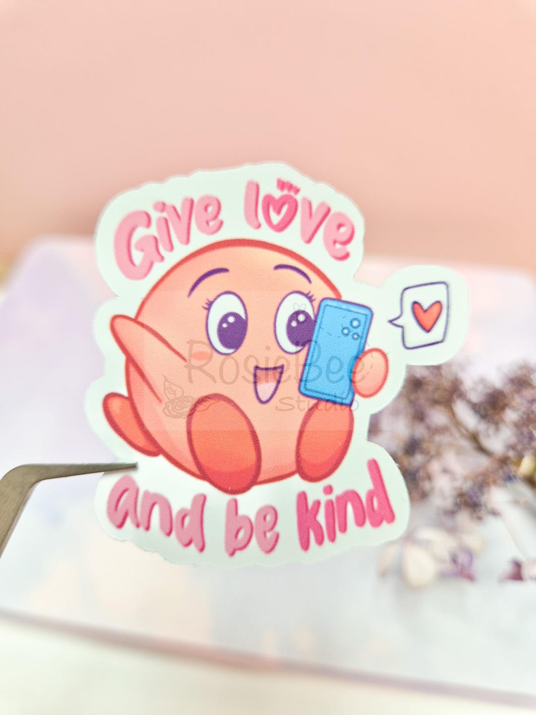 Love Moji Friend | 'give Love and Be Kind' Die-cut Sticker | Kawaii ...