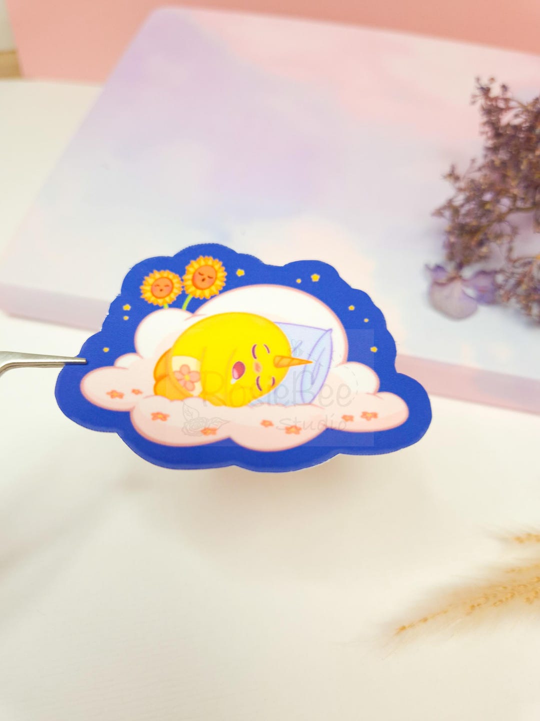 Happy Moji Friend Keep on Dreaming Die-cut Sticker | Kawaii Cloud ...