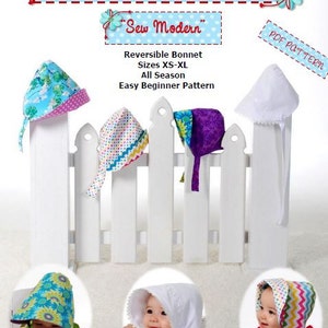 Summer Sunbonnet - Heirloom Bonnet - Sew Modern Reversible Bonnet ...