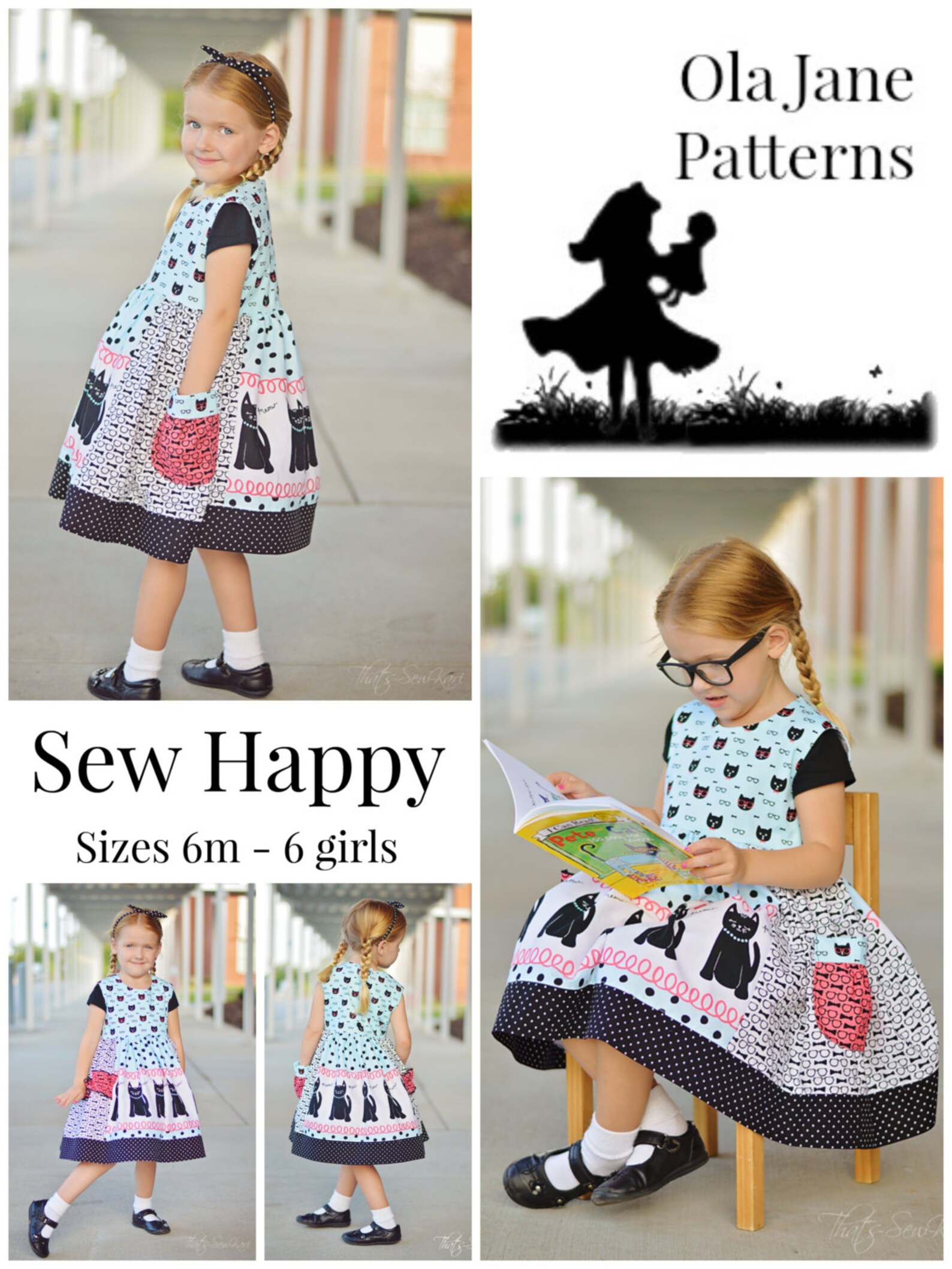 SEW HAPPY Dress Pattern - Colorful Stripwork With Ruffles and Pocket ...