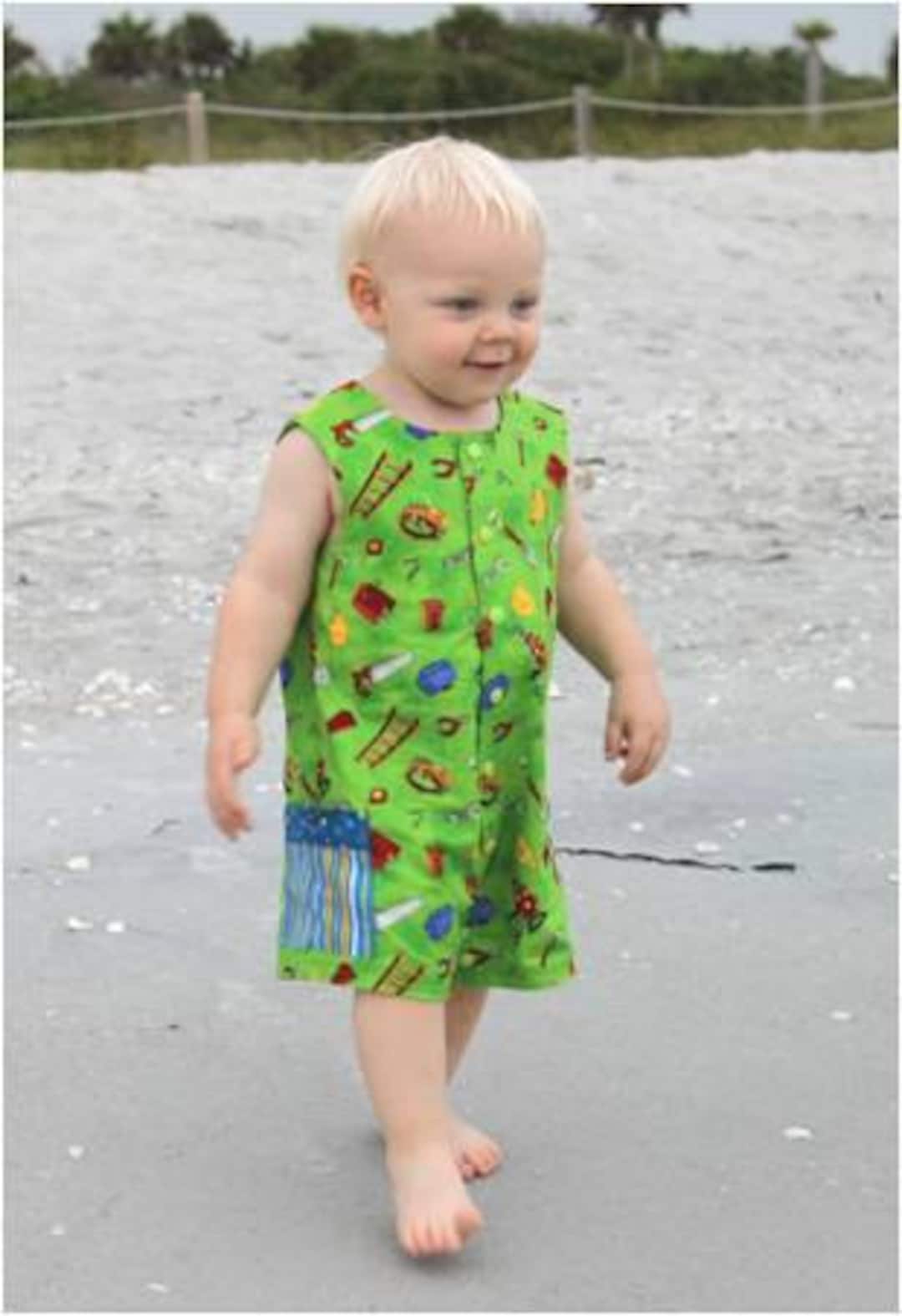 Toddler Boy Romper, Jon Jon PDF Pattern, One Piece Romper, Boy's ...
