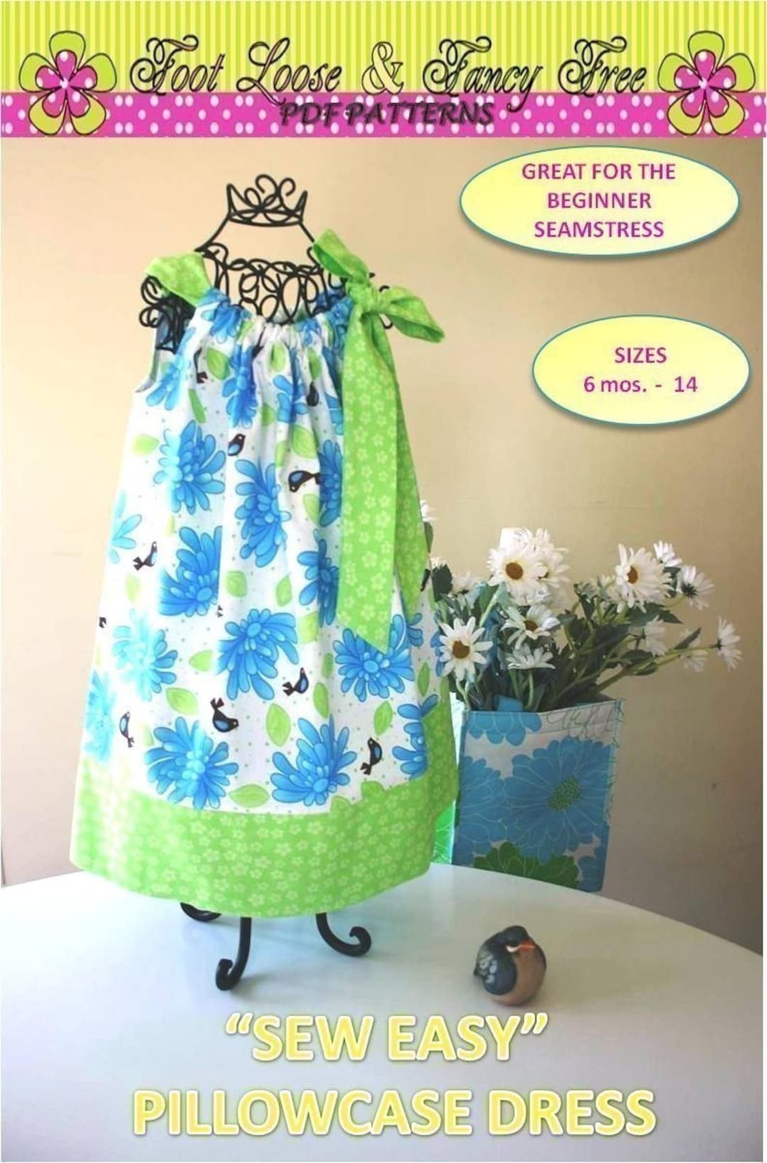 Sew Easy Pillowcase Dress Pattern - Size 6 Mos Baby -14 Child - Pdf ...