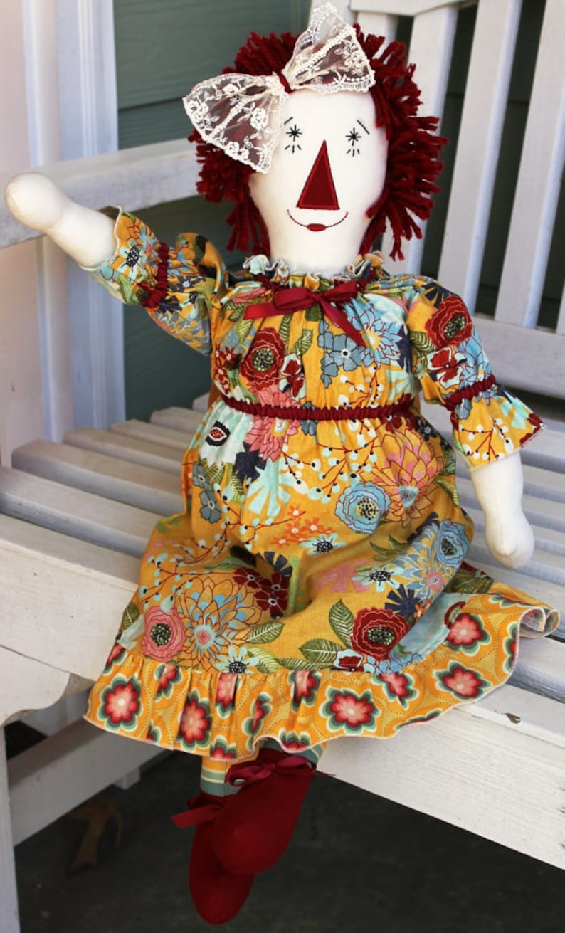 MODERN ANNIE Doll Pattern PDF Raggedy Ann Doll and Dress - Etsy