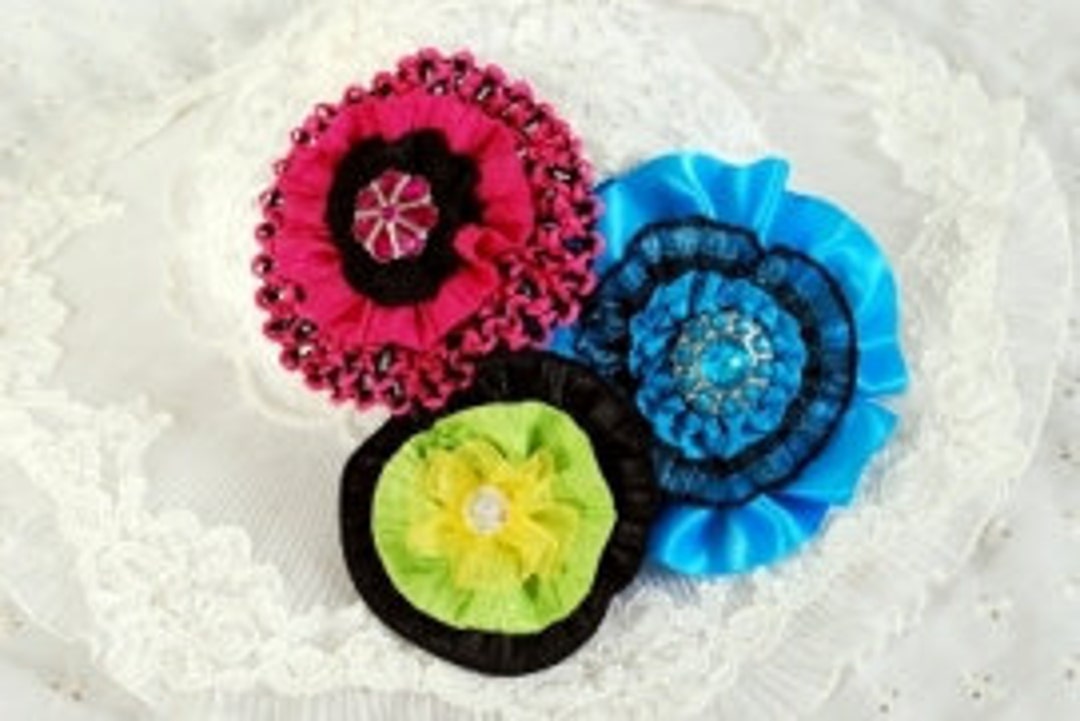 Ribbon Flower Tutorial PDF Pattern, Easy to Make, Brooch, Pin, Har Bow ...