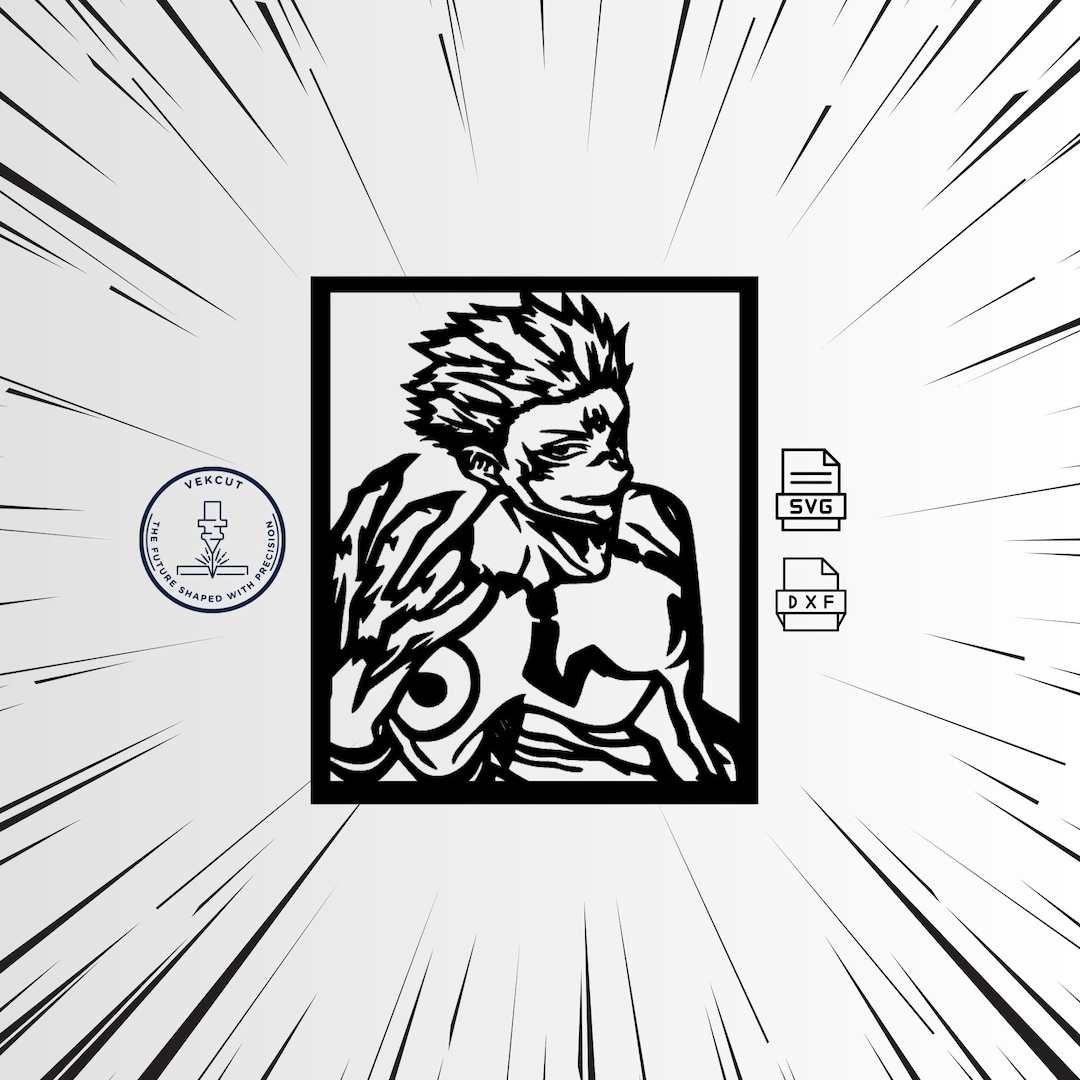 Yuji Itadori Decor Vector File for Laser Cutting, Metal & Wood CNC ...