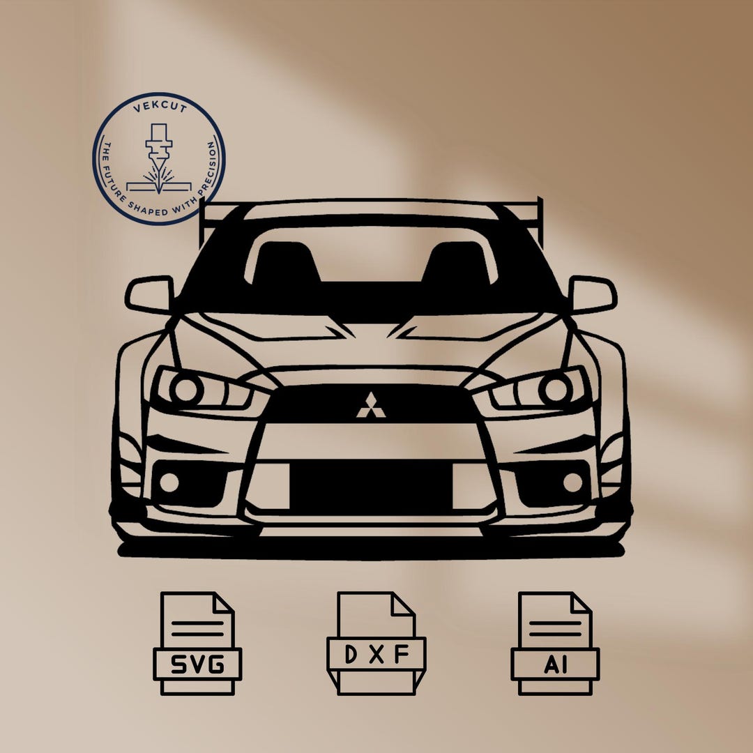 Mitsubishi Lancer Evolution X Decor Vector File for Laser Cutting ...