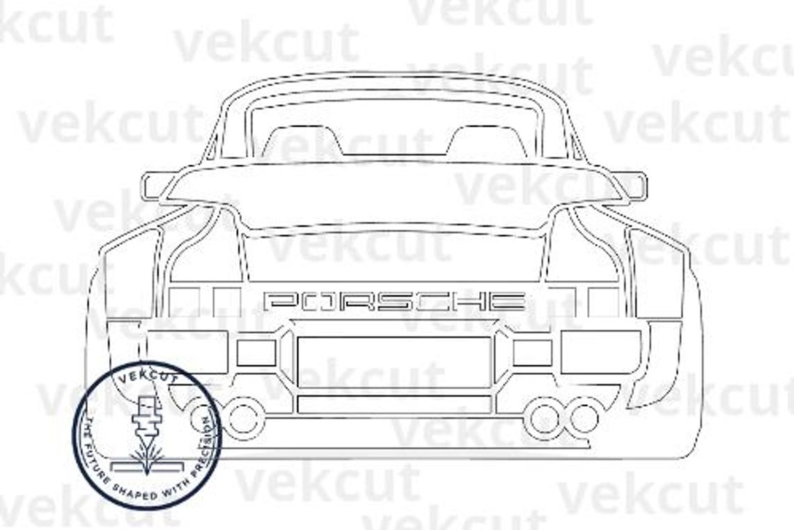 Porsche 930 Turbo Rear Decor Vector File for Laser Cutting, Metal ...