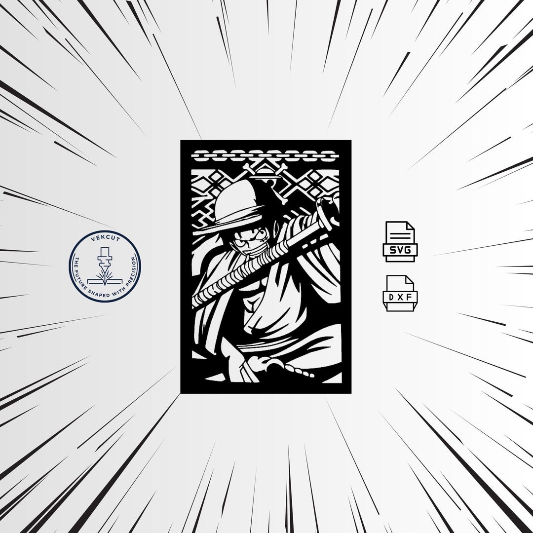 Luffy Decor Vector File for Laser Cutting, Metal & Wood CNC Machine - Etsy