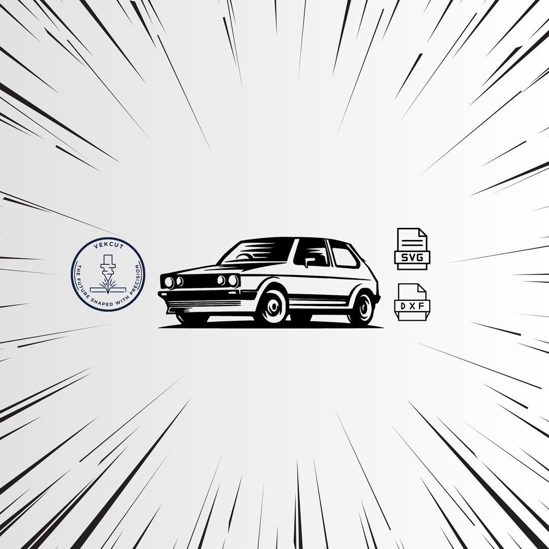 Volkswagen Golf GTI Decor Vector File for Laser Cutting, Metal & Wood ...
