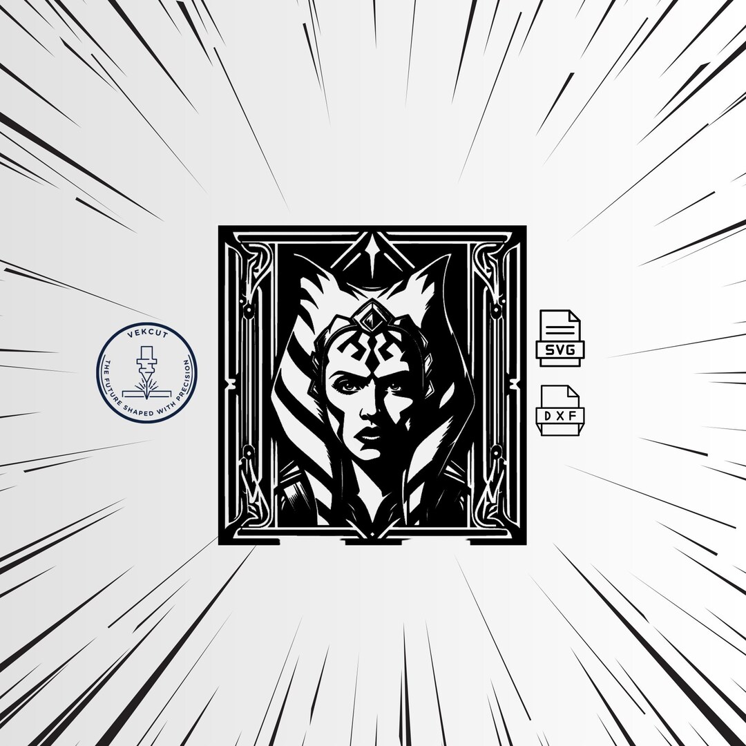 Ahsoka Tano Decor Vector File for Laser Cutting, Metal & Wood CNC ...