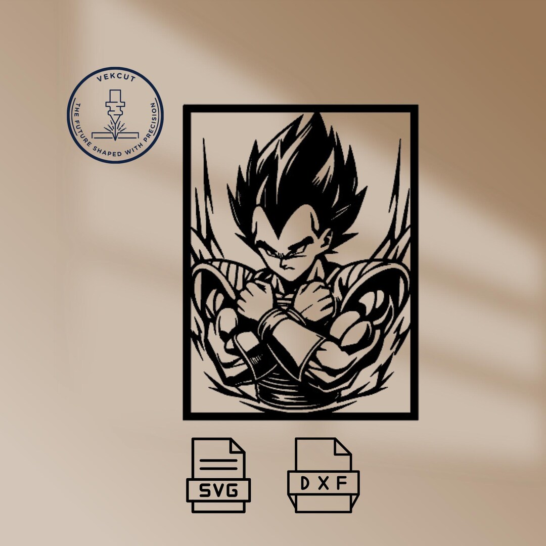 Vegeta Decor Vector File for Laser Cutting, Metal & Wood CNC Machine - Etsy