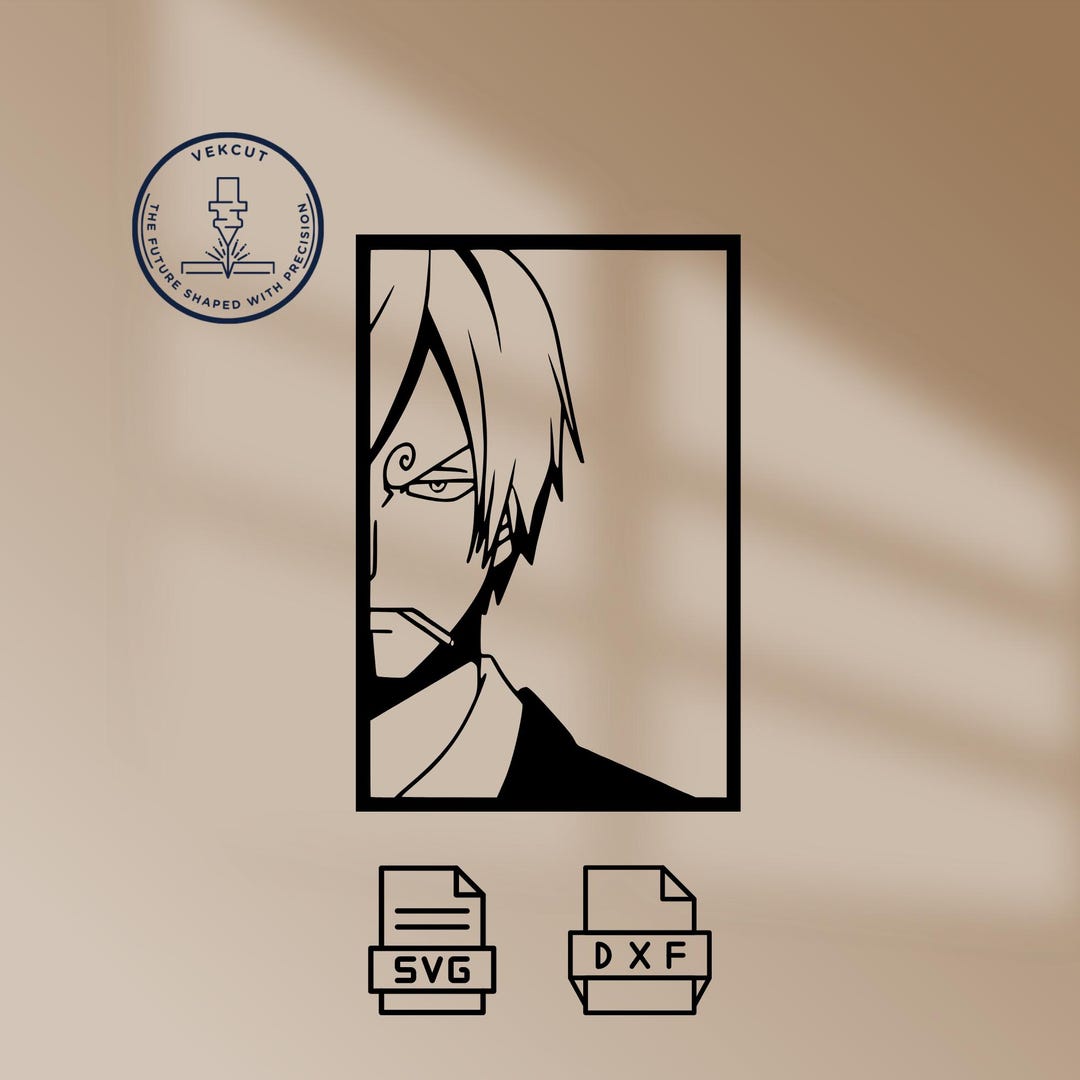 Sanji Vinsmoke Decor Vector File for Laser Cutting, Metal & Wood CNC ...
