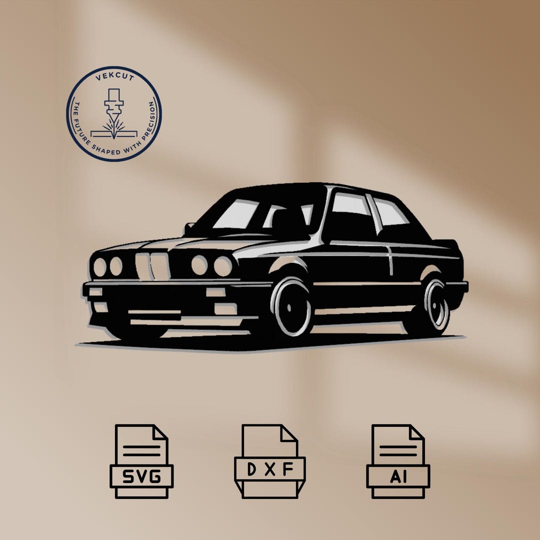 BMW M3 E30 Tuned Decor Vector File for Laser Cutting, Metal & Wood CNC ...