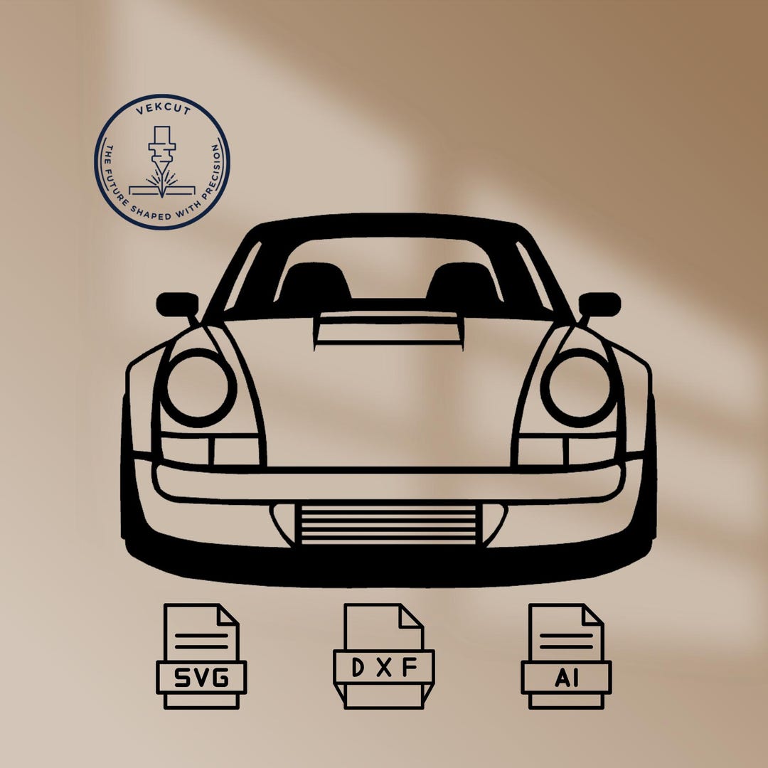 Porsche 930 Turbo Decor Vector File for Laser Cutting, Metal & Wood CNC ...