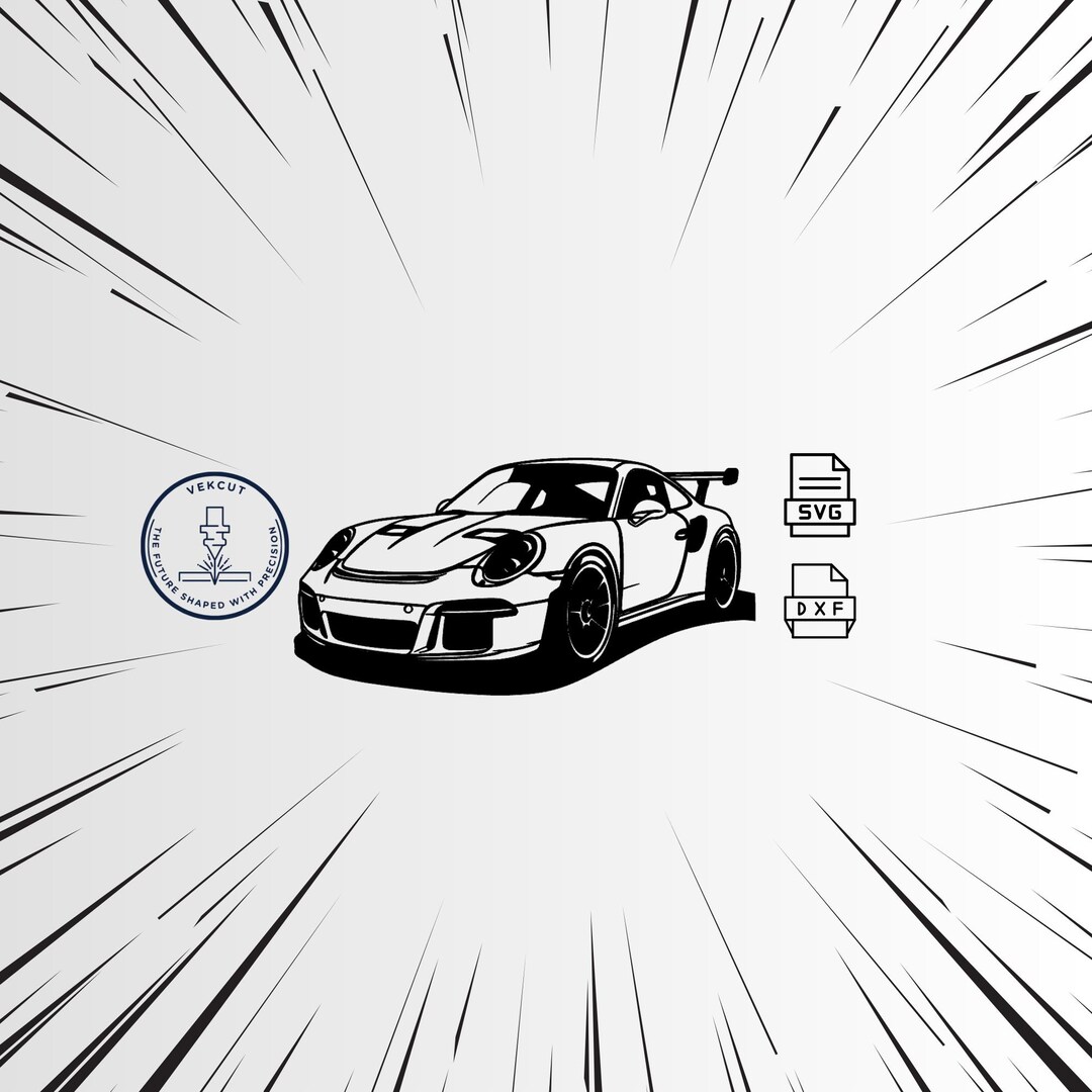 Porsche 911 GT3 Decor Vector File for Laser Cutting, Metal & Wood CNC ...