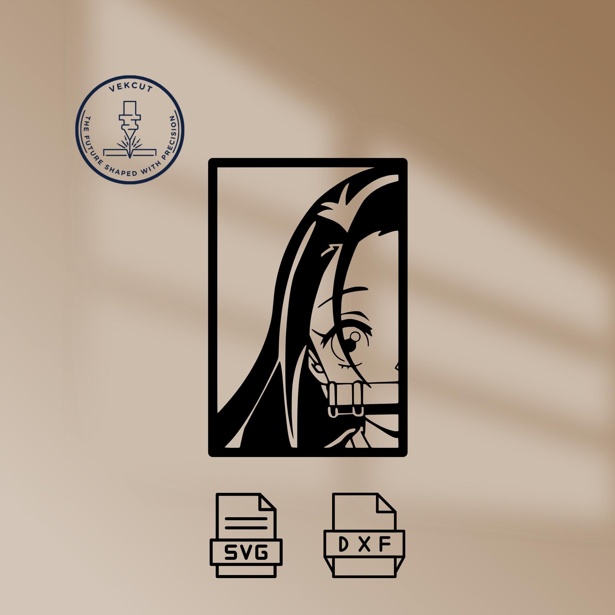 Nezuko Kamado Decor Vector File for Laser Cutting, Metal & Wood CNC ...