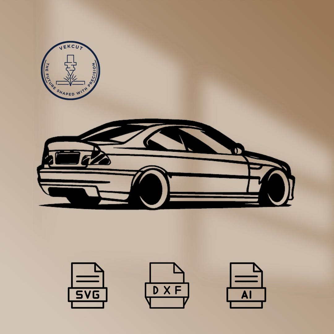 BMW M3 E46 Avant Decor Vector File for Laser Cutting, Metal & Wood CNC ...