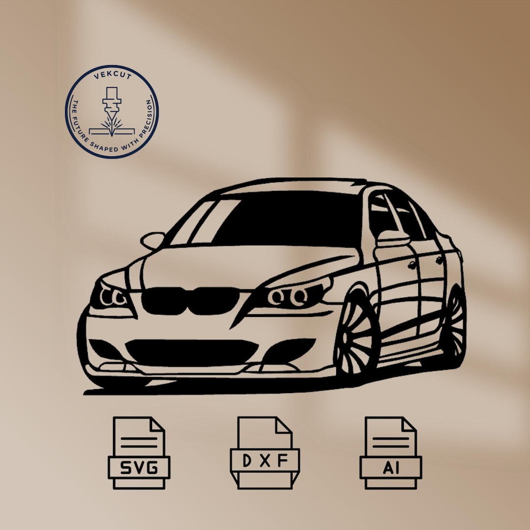 BMW M5 E60 Tuned Decor Vector File for Laser Cutting, Metal & Wood CNC ...
