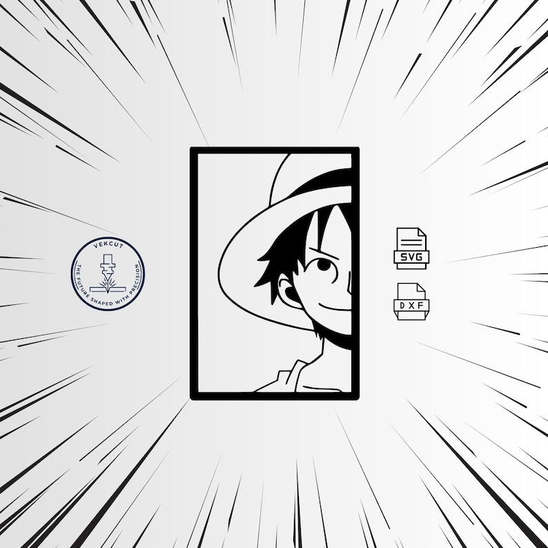 Archivo vectorial Monkey D. Luffy Decor para máquina CNC de corte por ...