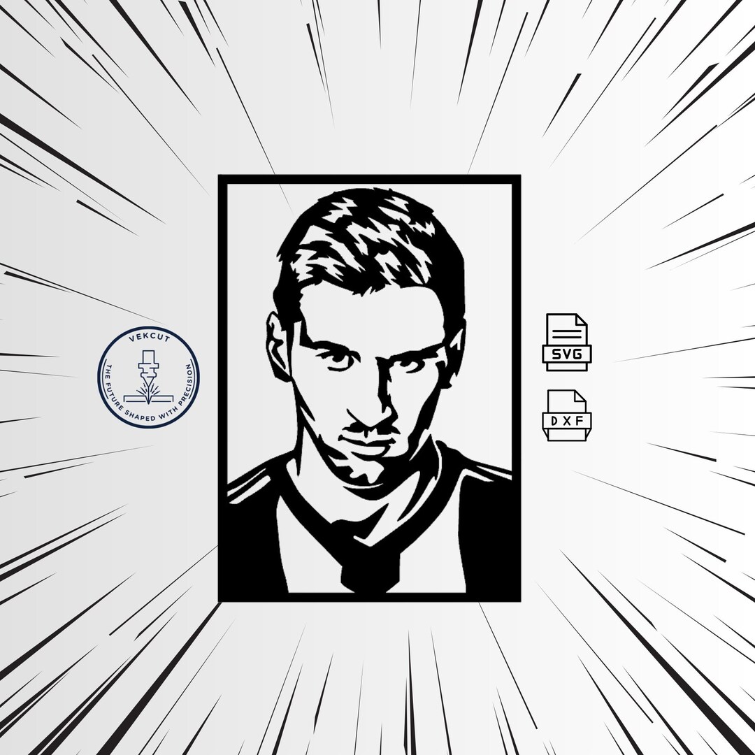 Lionel Messi Decor Vector File for Laser Cutting, Metal & Wood CNC ...